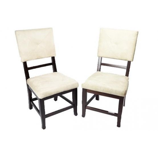 Cream Microfiber Dining Chairs-Set of 4