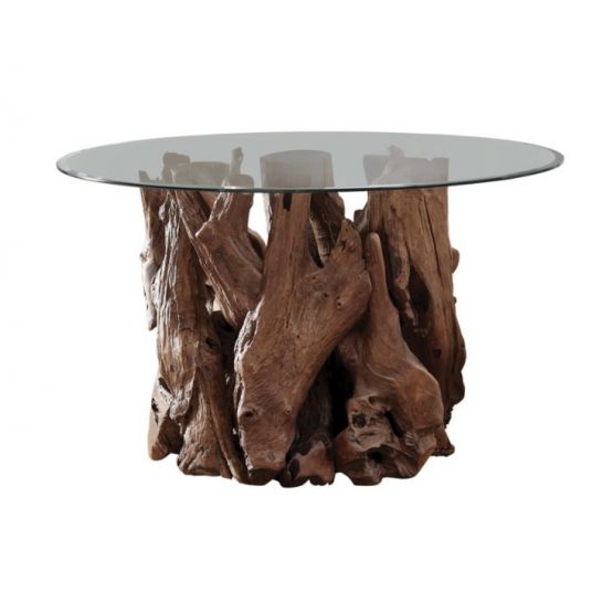 Boone Round Glass Top Dining Table