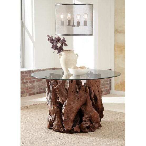Boone Round Glass Top Dining Table