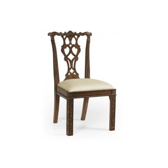 Chippendale style rococo quatrefoil chair (Side)