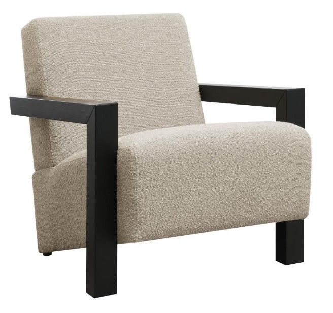 Fitzroy Boucle Upholstered Accent Arm Chair Latte