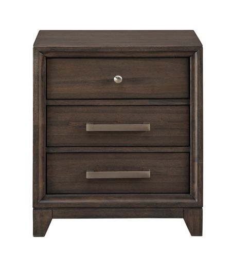 Brueban Brown Three Drawer Night Stand